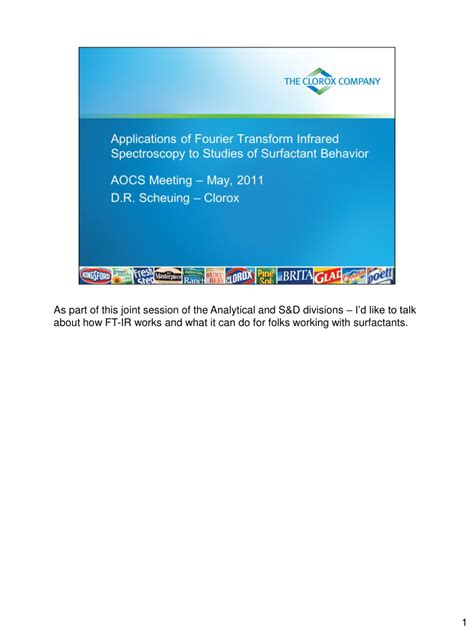 Pdf Scheuing Aocs 2011 Ft Ir With Speakers Notes