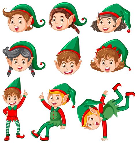 Premium Vector Merry Christmas Elves Collection