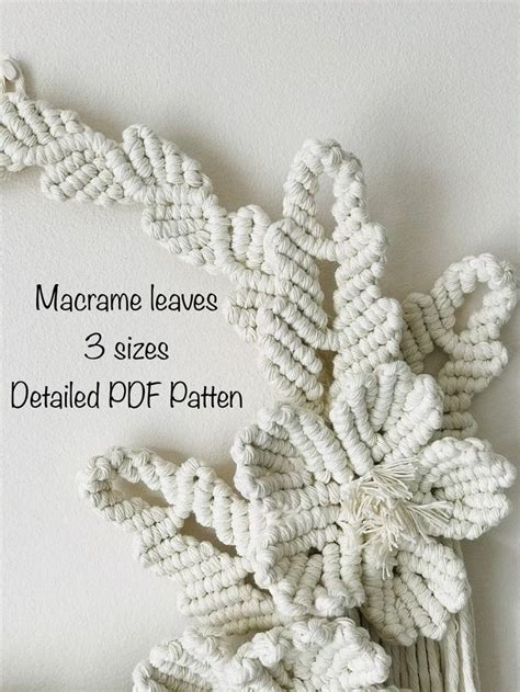 PDF Pattern Macrame Leaves, Macramé Pattern BEGINNER, Macrame Leaf ...