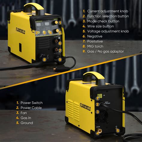 Flameweld MIG ARC TIG 3 In 1 Gas Gasless MIG Welder Machine 110 220V