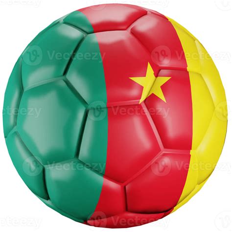 3d Render Soccer Ball With Cameroon Nation Flag 15714811 Png