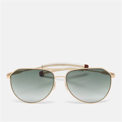 Salvatore Ferragamo Greengold Sf219s Aviator Sunglasses Salvatore