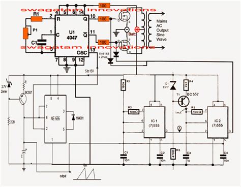 Pure Sine Wave Inverter Circuit Using Ic 4047 Homemade Circuit Projects
