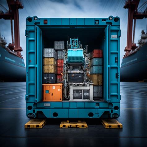 premium photo container operation in port series