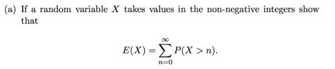 Solved If A Random Variable X Takes Values In The Chegg
