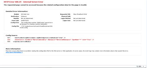 Web Config Sharepoint Site Is Not Opening Error 50019