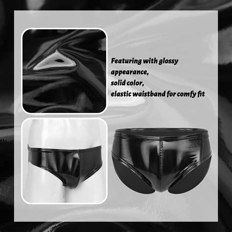 Freebily Mens Shiny Leather Briefs Sexy Wetlook Underwear G String Thong Ebay