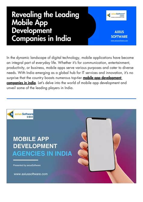 Ppt Revealing The Leading Mobile App Development Companies In India