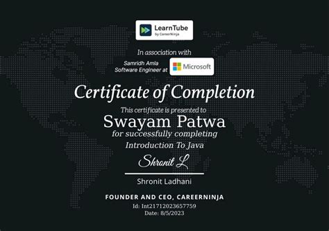 Cetrtificateofcompletetion Java Swayam Patwa