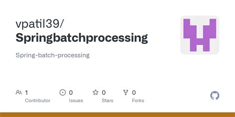 Github Vpatil Springbatchprocessing Spring Batch Processing