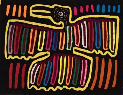 Rainbow Thunderbird Bird Mola Textile Wall Art Small Mola Etsy