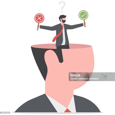 Ilustración De Decision Making Or Logical Thinking Choose Right Or
