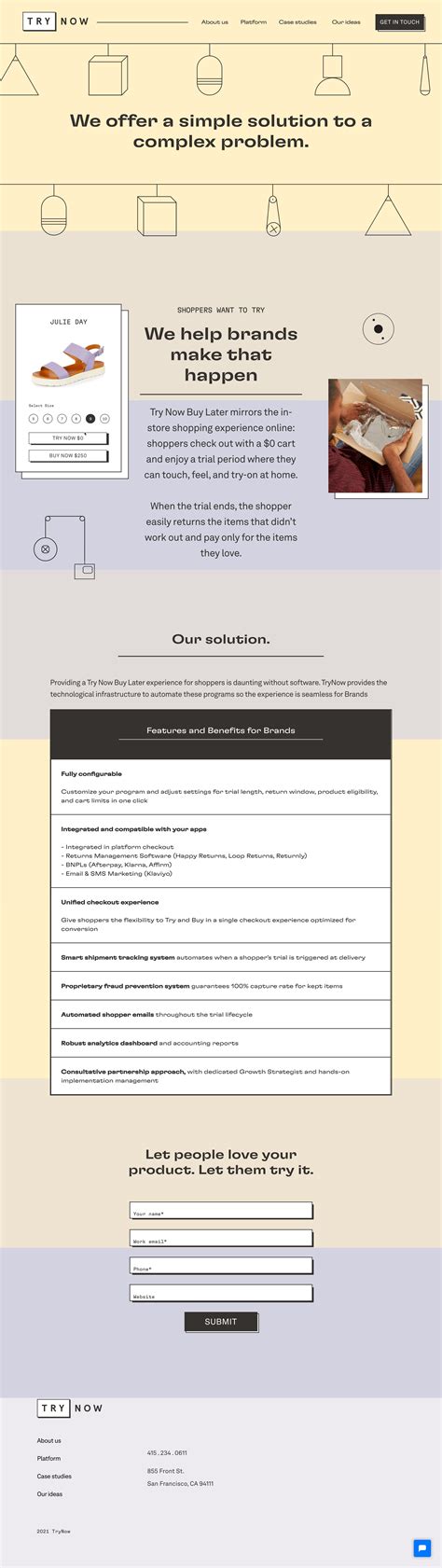 TryNow General Browsing Flow On Web Page Flows