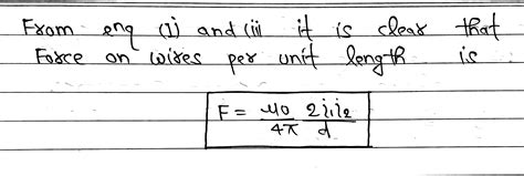 Force Between Two Parallel Current Carrying Conductors Maths And Physics With Pandey Sir