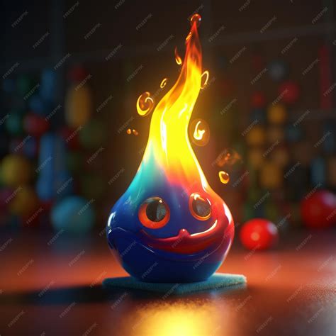 Premium Photo A Blue And Orange Fireball With A Face On It