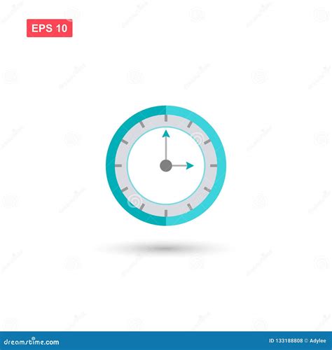 Blue Wall Clock Vector Icon Isolated Stock Vector Illustration Of