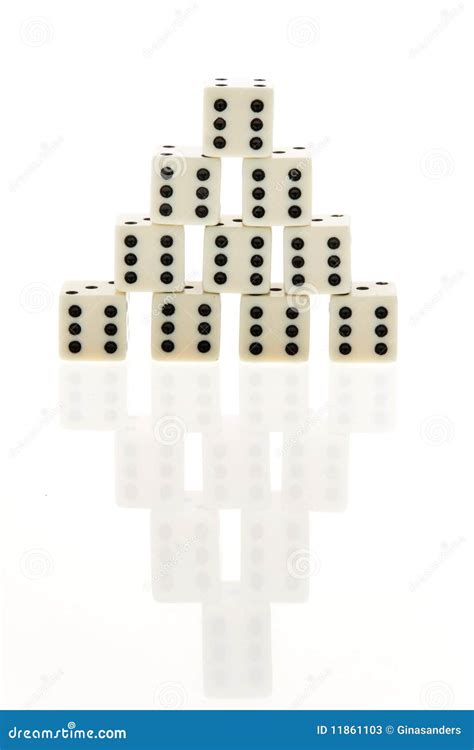 Pyramid Of Dice With Sixes Showing Stock Image Image Of Risk Dice