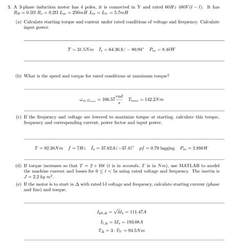 Solved A 3 Phase Induction Motor Has 4 Poles It Is
