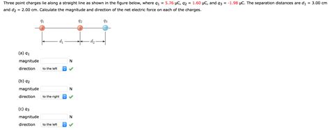 Solved Three Point Charges Lie Along A Straight Line As