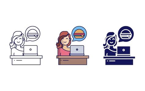 Premium Vector Billing Woman Icon