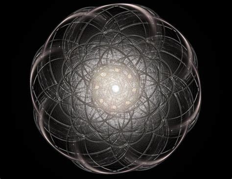 Particles Of Abstract Fractal Forms On The Subject Of Nuclear Ph Stock Illustration