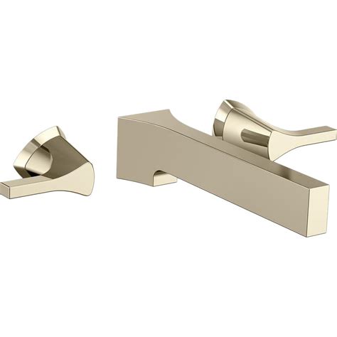 Delta Zura 2 Handle Wall Mount Bathroom Faucet Trim Kit In Polished