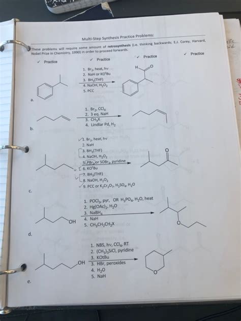 Solved Multi Step Synthesis Practice Problems These