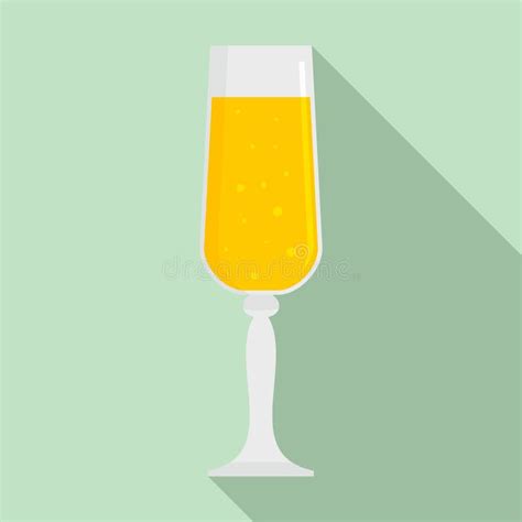 Bubble Champagne Glass Icon Flat Style Stock Vector Illustration Of