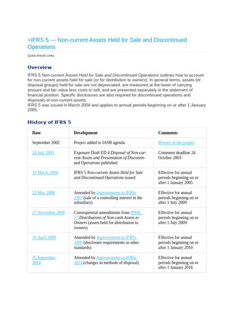 Ifrs 5 — Non Current Assets Held For Sale And Discontinued Operations