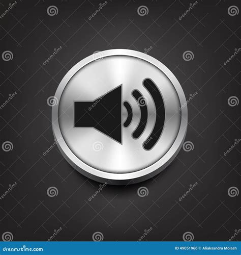 Speaker Volume Icon On Silver Button Stock Vector Illustration Of