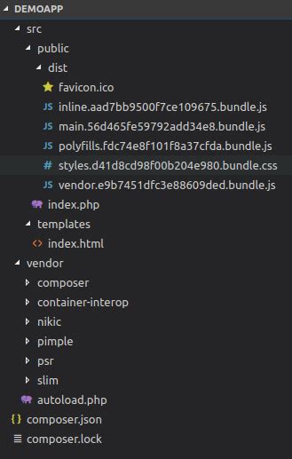 How To Combine Angular4 And Slim Framework Applications Into One Application For Production