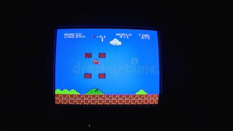Retro Super Mario Bros Map With Tunnels With Mario And Flirty Jumping