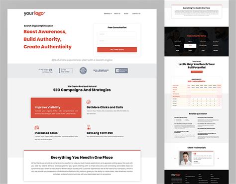 Seo Services Landing Page Ui Design Behance