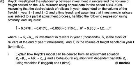 Koyck Investigated The Relationship Between