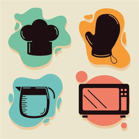 Juego De Utensilios De Cocina Vector Premium