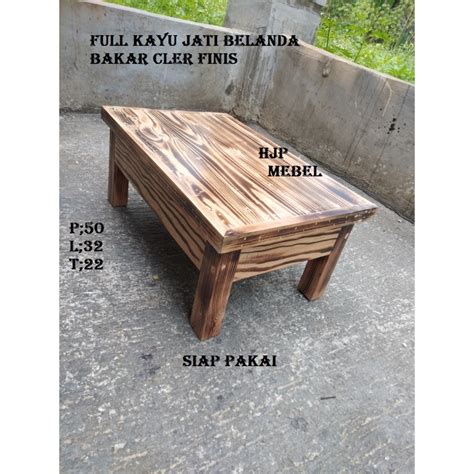 Jual Meja Full Kayu Jati Belanda P L T Motif Bakar Meja Belajar Meja Lesehan Siap Pakai