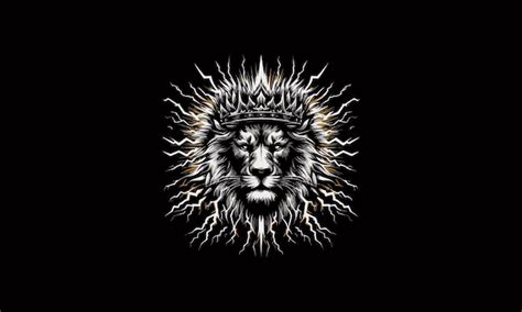 Premium Vector Lion With Lightning Vector Illustration Artwork Design