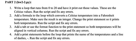 solved 1 write a loop that runs from 0 to 20 and have it