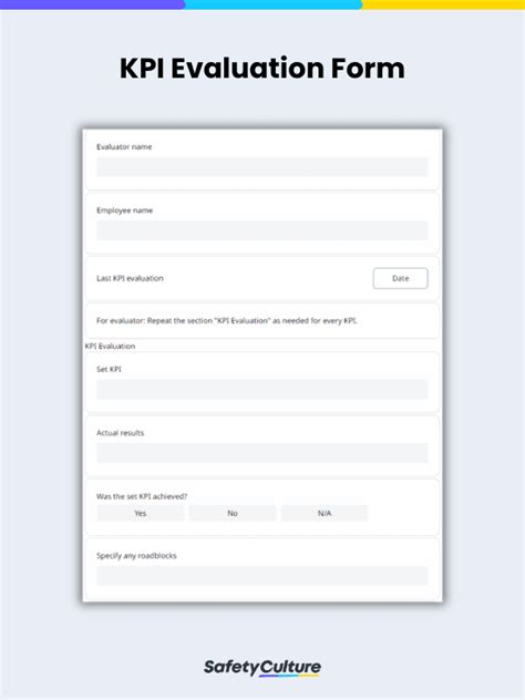 Free Kpi Evaluation Form Pdf Safetyculture