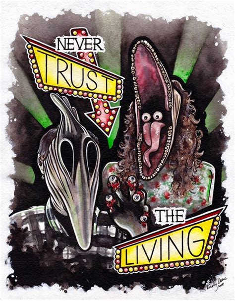 Never Trust The Living Adam Barbara Beetlejuice Print Etsy