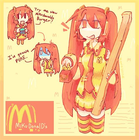 Hatsune Miku And Ronald Mcdonald Vocaloid And More Drawn By Nokojuice Danbooru