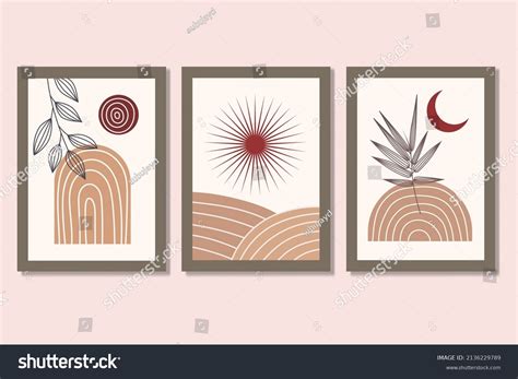 Boho Art Set 3 Prints Boho Stock Vector Royalty Free 2136229789