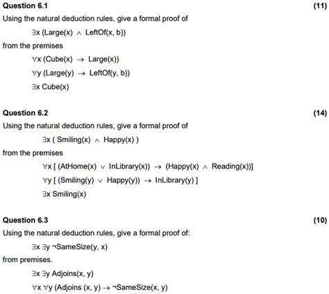 SOLVED Question 6 1 Using The Natural Deduction Rules Give A Formal