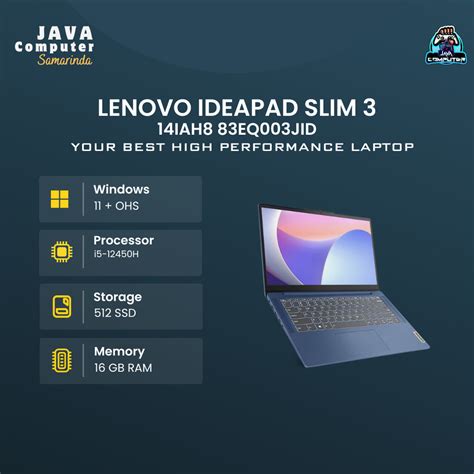 Jual Lenovo IdeaPad Slim 3 14IAH8 83EQ003JID I5 12450H 16 512 W11 OHS 14 Shopee Indonesia