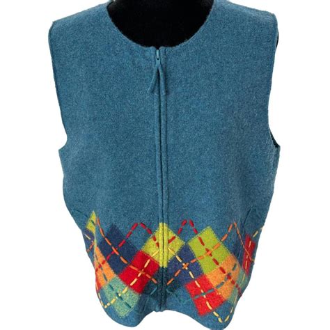 Vintage Sweater Vest Susan Bristol Argyle Rainbow Depop