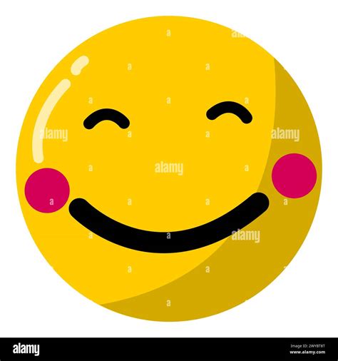 Happy Facial Expression Emoticon Isolated On White Background Happy