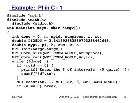 PPT CS 267 Distributed Memory Programming MPI And Tree Based