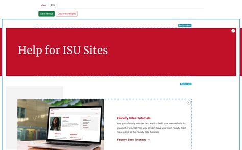 Homepage Editor For Sites Help For Isu Sites