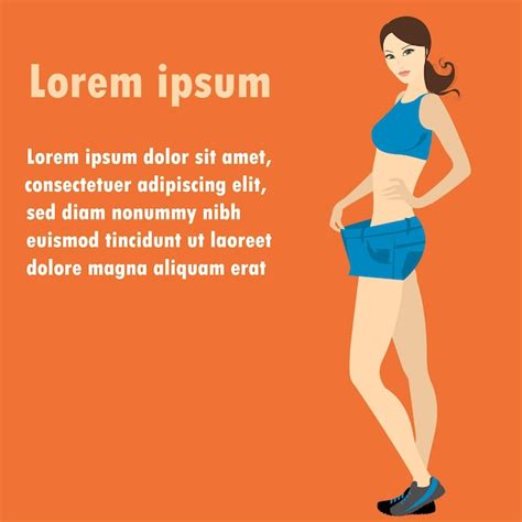 Premium Vector Slim Girl With Place For Inscription Vector Illustration