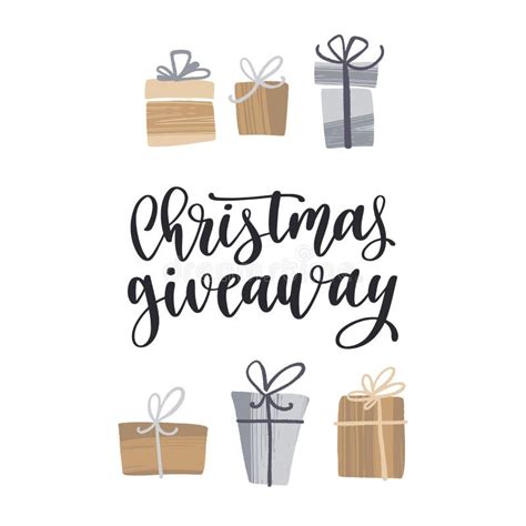 Modern Style Lettering And Hand Drawn Winter Holiday Symbols And